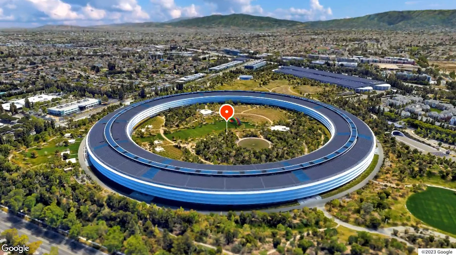 Aerial View of Apple Park in Cupertino, California, United States